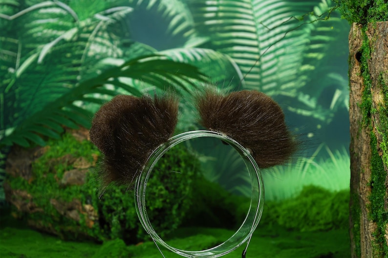 Cosplay Brown Puppy Ears and Tail Kitten Ears and Tail Simulation Ears ...