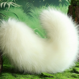 White Dog Ear and Tail Set Realistic Faux Fur Shepherd Dog Ear and Tail ...