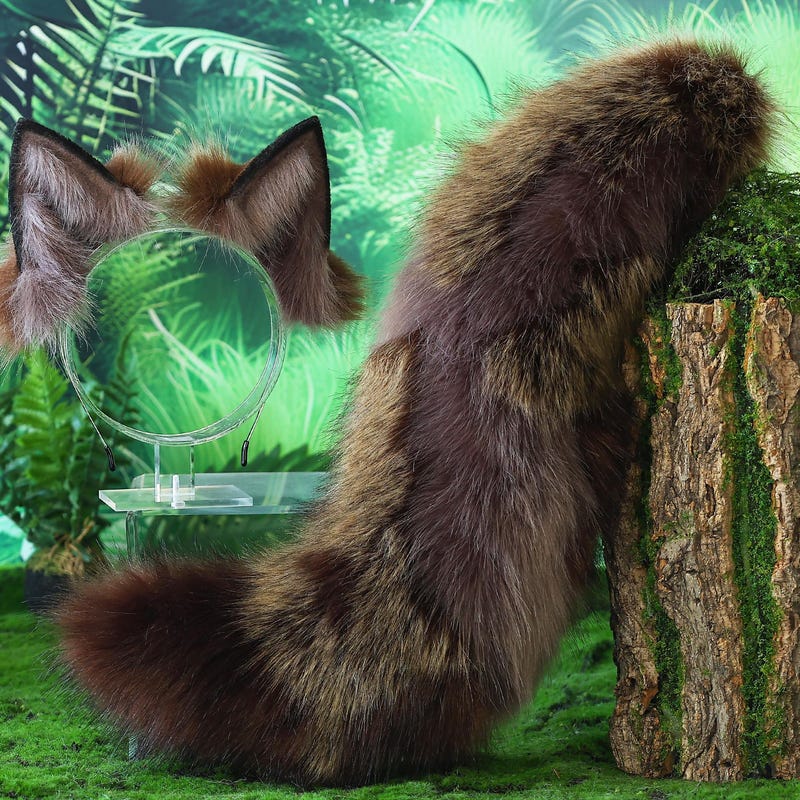 Wolf Tail and Ears Brown - Etsy