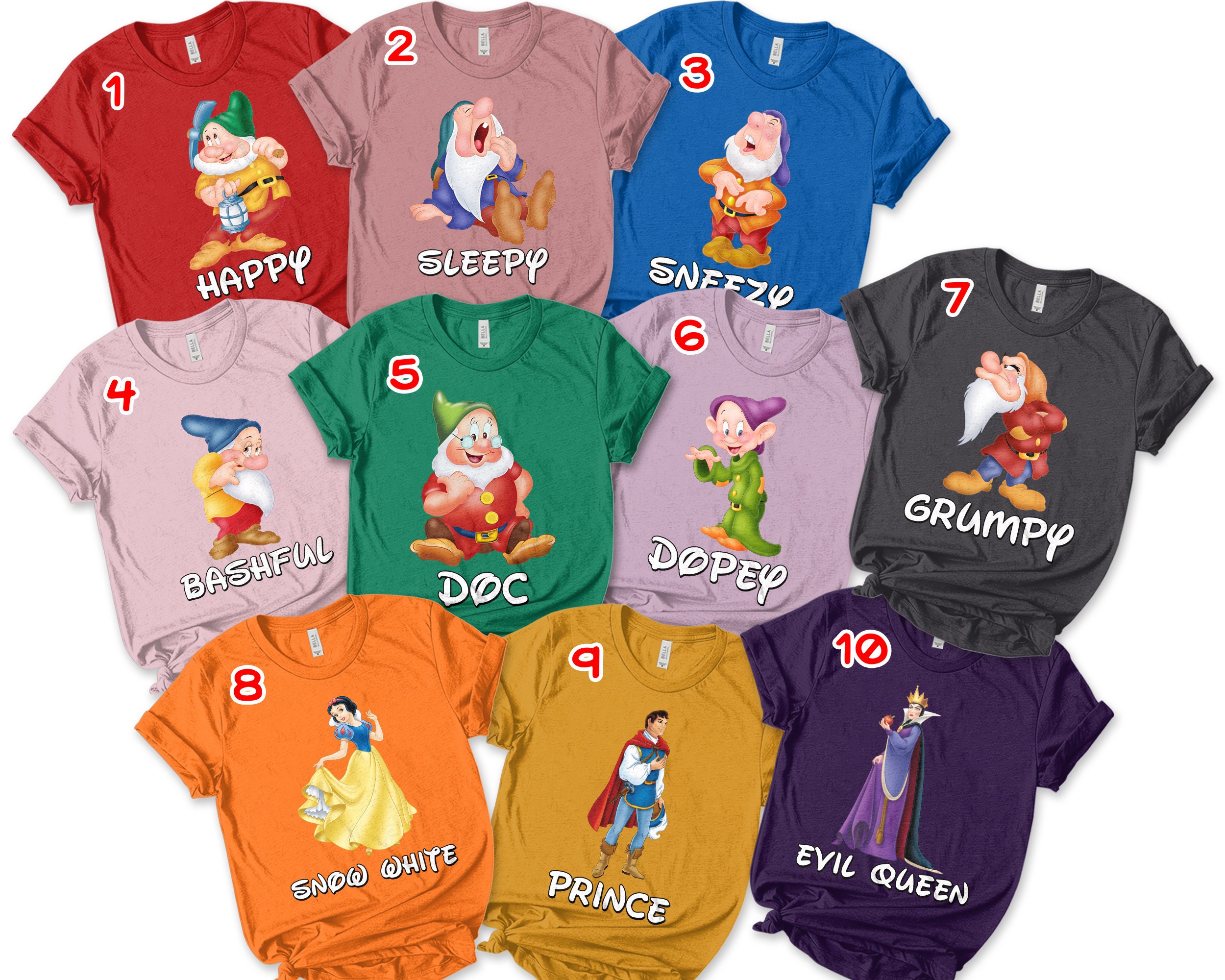 Seven Dwarfs Shirts Snow White And Seven Dwarfs Family Shirts