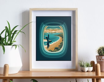 Airplane Window Poster - Etsy