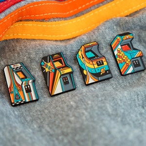 Arcade Game Machine Pin Pack (race, Fight, Fly and Build) - Etsy