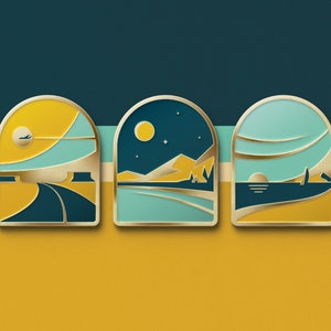 Horizons Enamel Pin Pack (beach, Desert, and Mountains) - Etsy