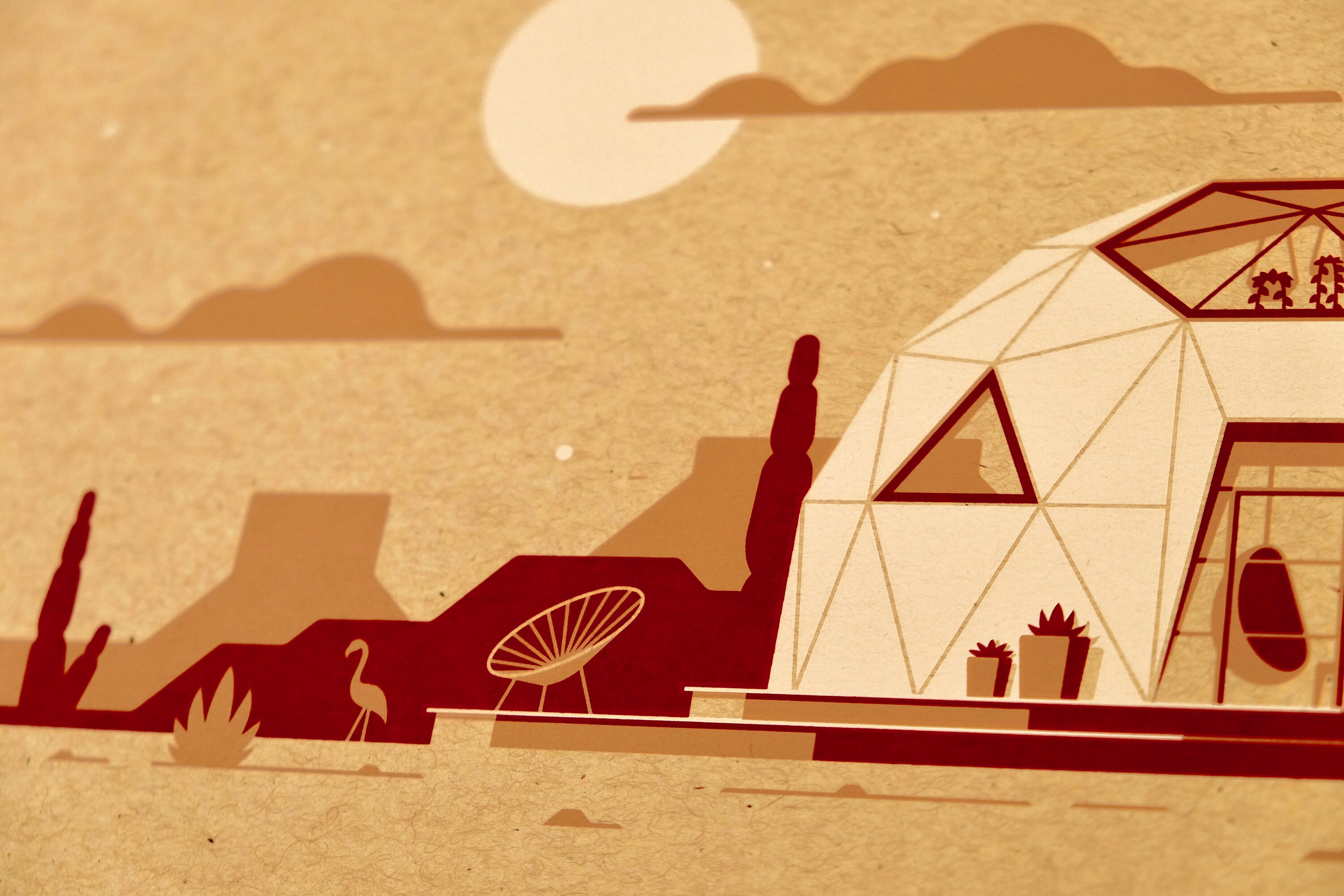 Sedona Art Print (geodesic Dome Desert Cabin) - Etsy