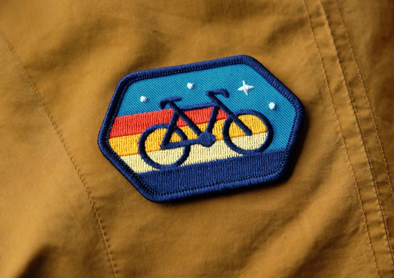 Cyclist Embroidered Patch - Etsy