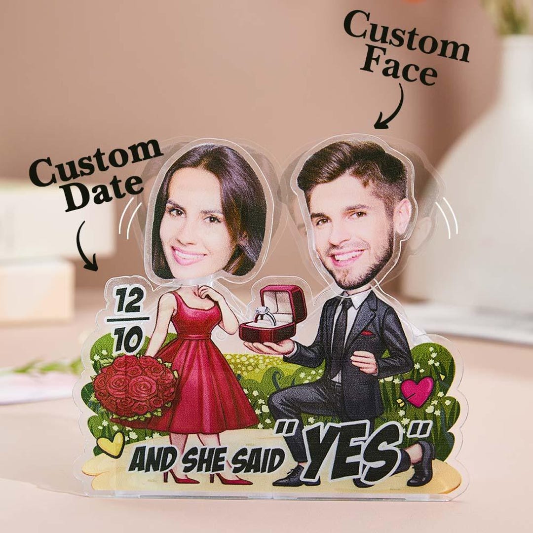 Personalized Face Propose Shaking Head Standee Gift for Couple - Etsy