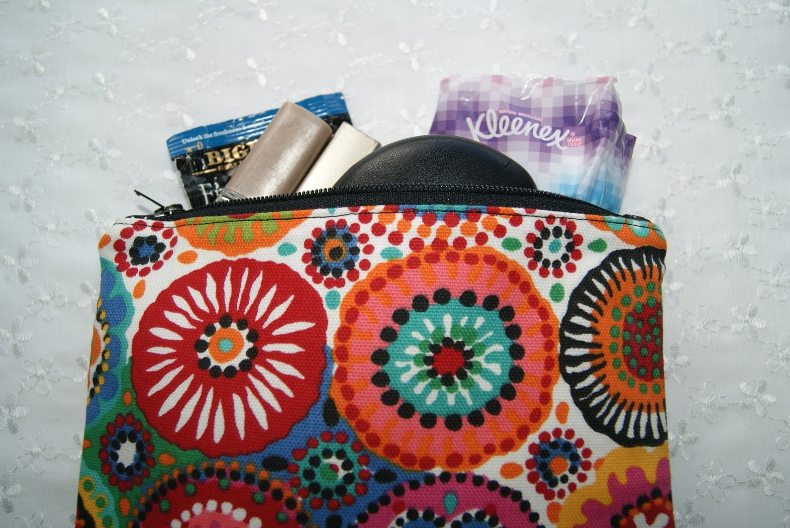 Cosmetic Personal Hygiene Zipper Pouch, Cotton Handmade Bag Zipper - Etsy
