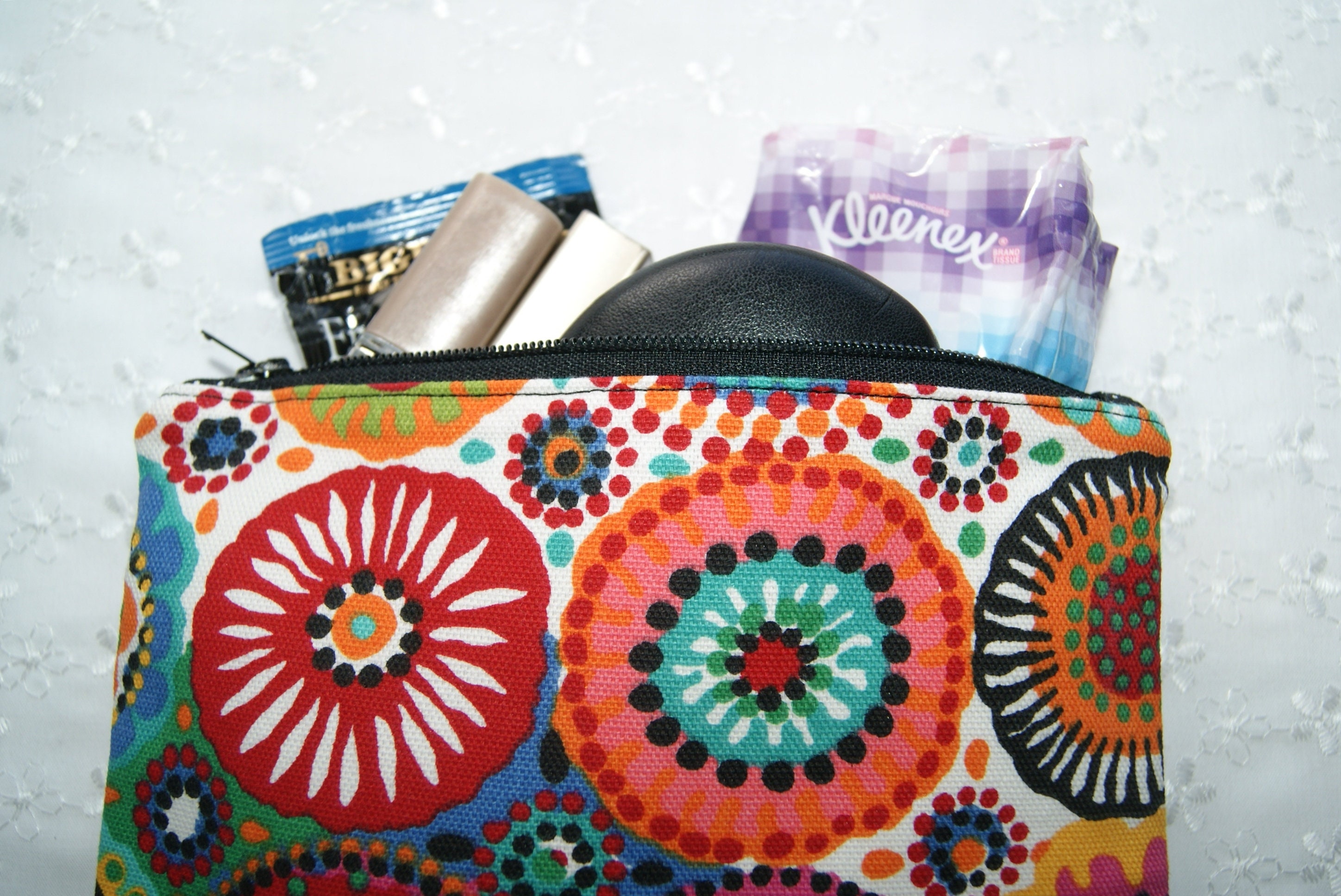 Cosmetic Personal Hygiene Zipper Pouch, Cotton Handmade Bag Zipper - Etsy