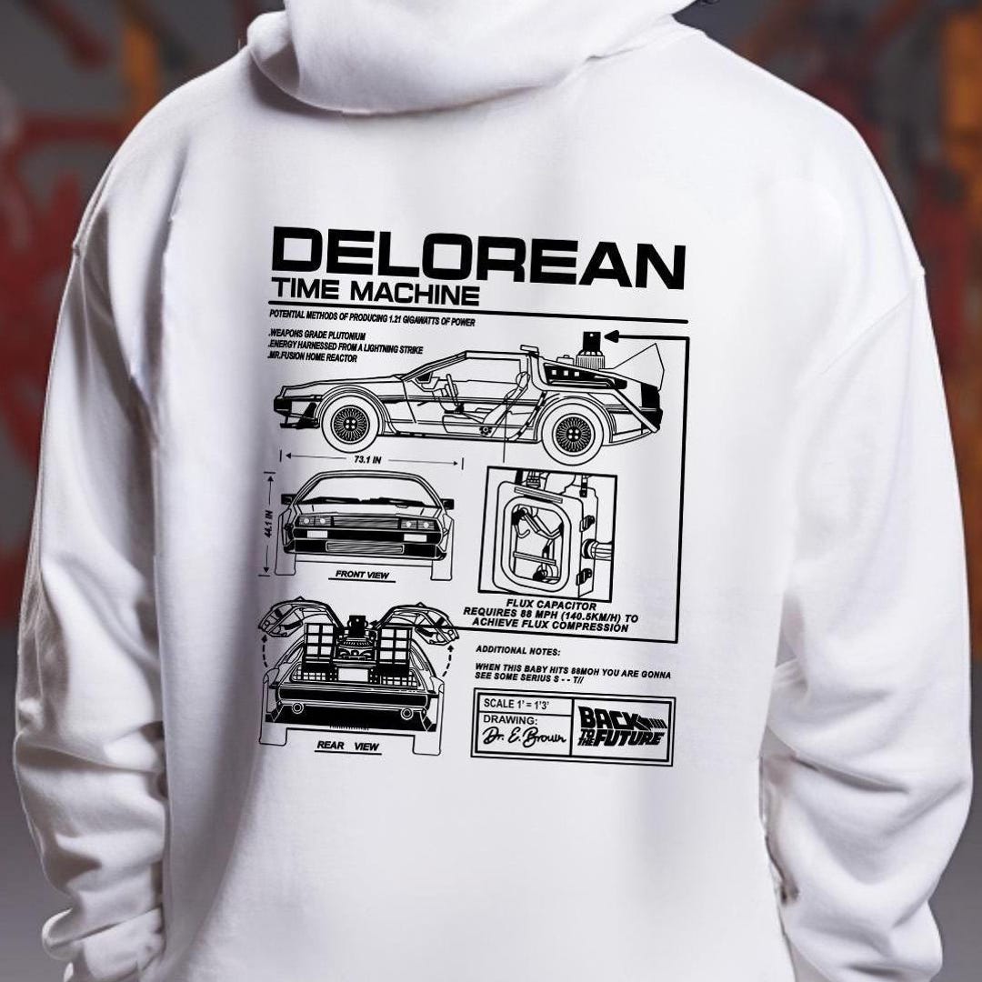 Delorean Back to the Future Hoodie, Car Guy Hoodie, Car Enthusiast Gift ...