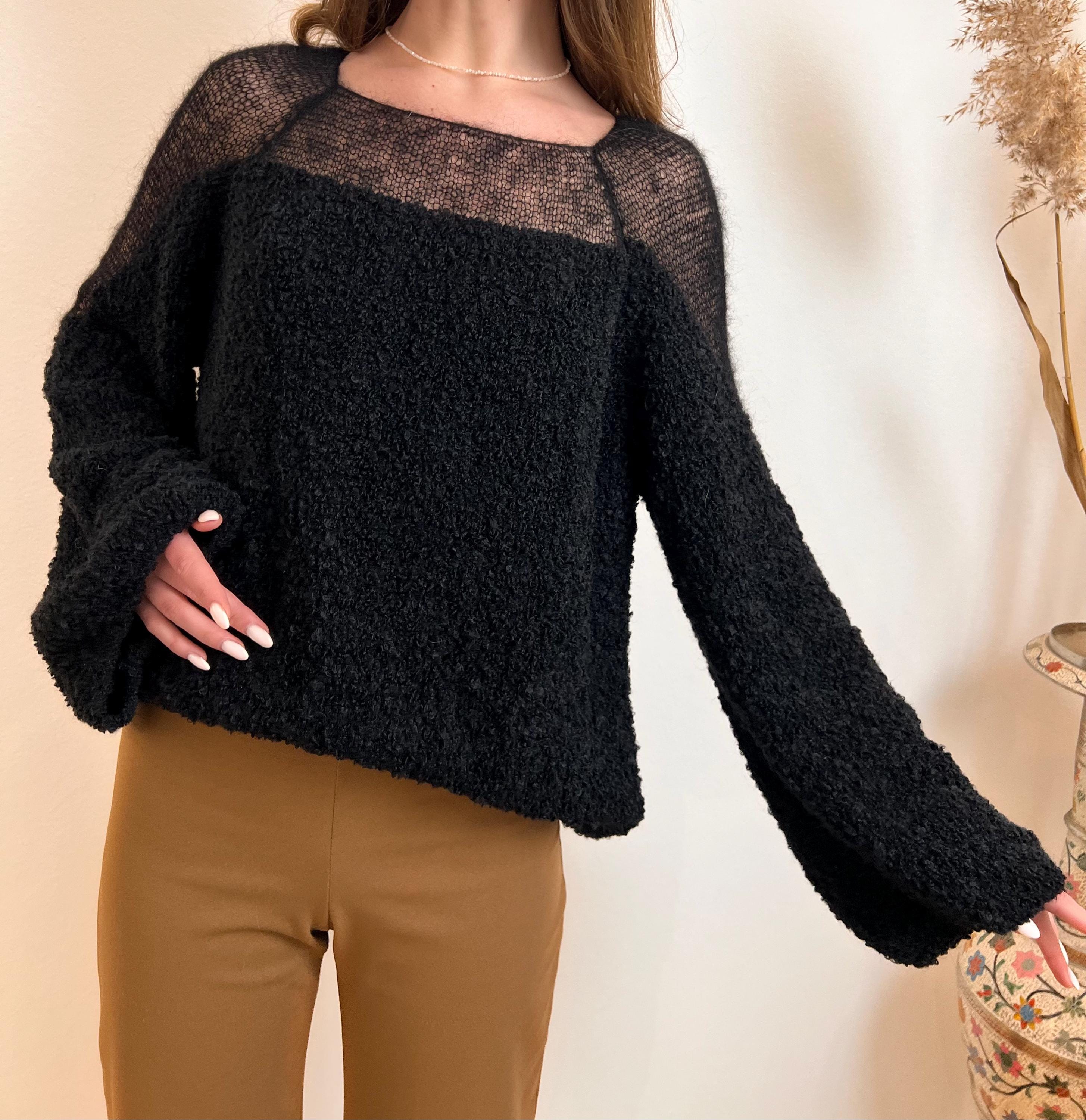 Handmade Bouclé and Wool Knitted Sweater - Etsy Canada