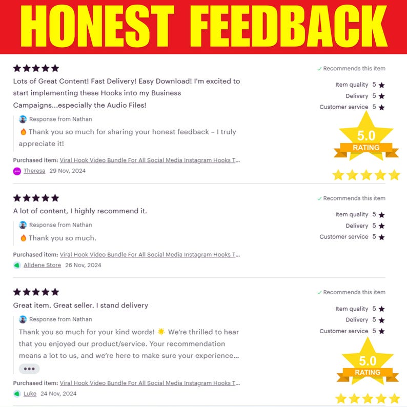 Viral Hook Video Bundle for All Social Media Instagram Hooks Tiktok ...