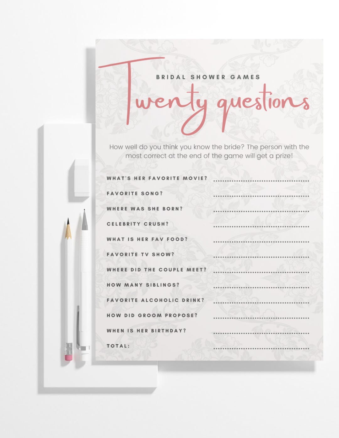 Bridal Shower Game, Bridal Shower Game Template, Bridal Shower, Bridal ...