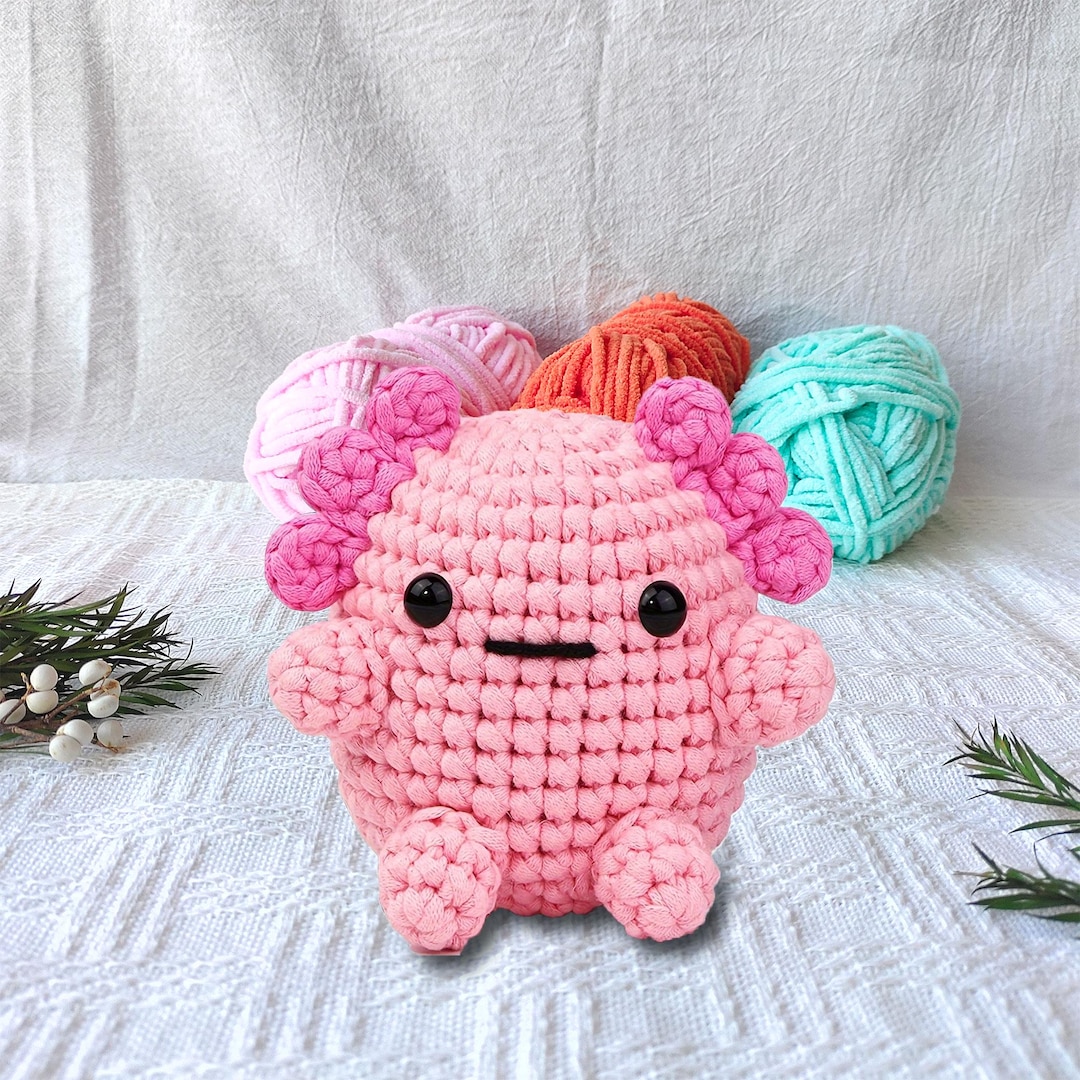 Axolotl Crochet Kit for Beginners: 1PCS Crochet Animal Kits & Adults ...