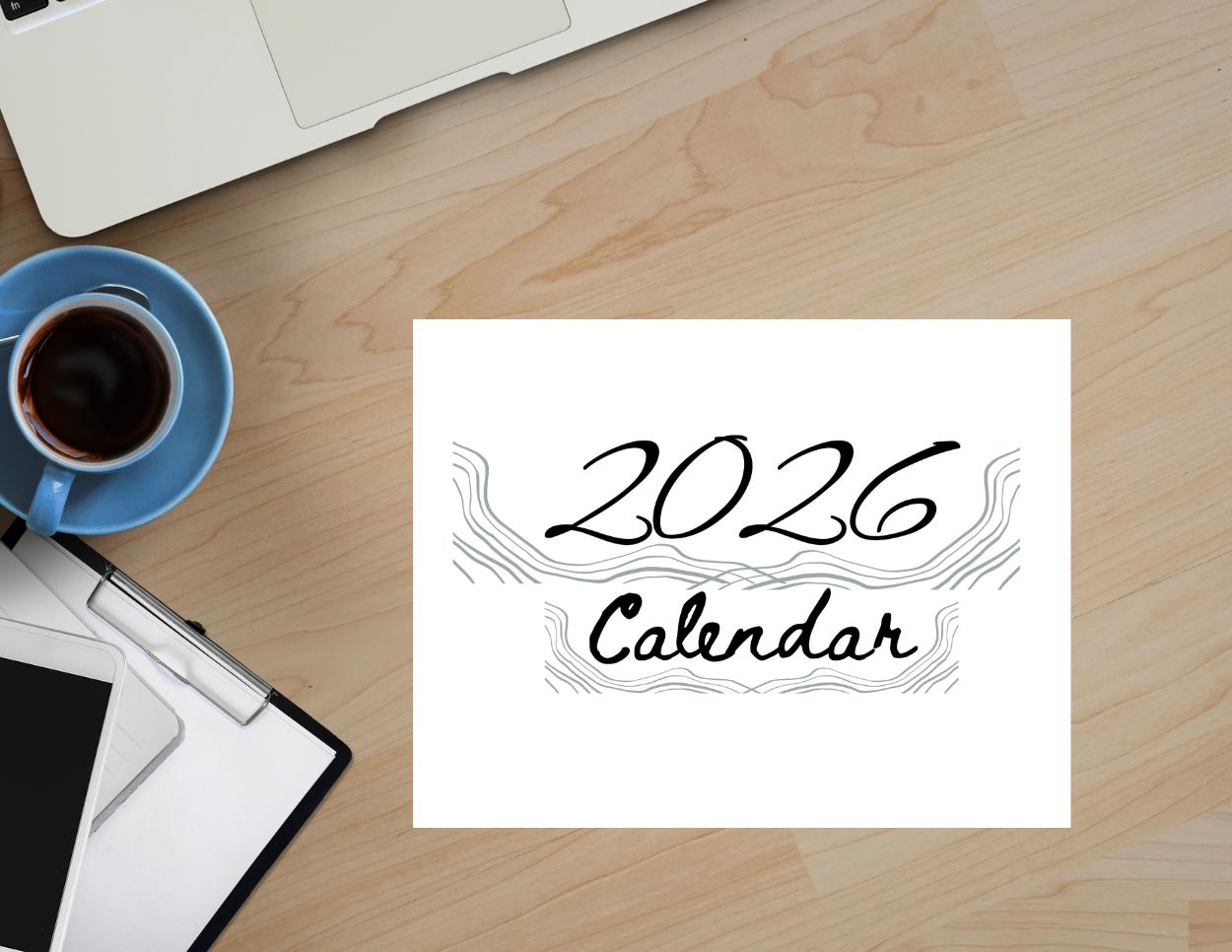 2026 Simple Minimalist Calendar PDF Download - Etsy UK