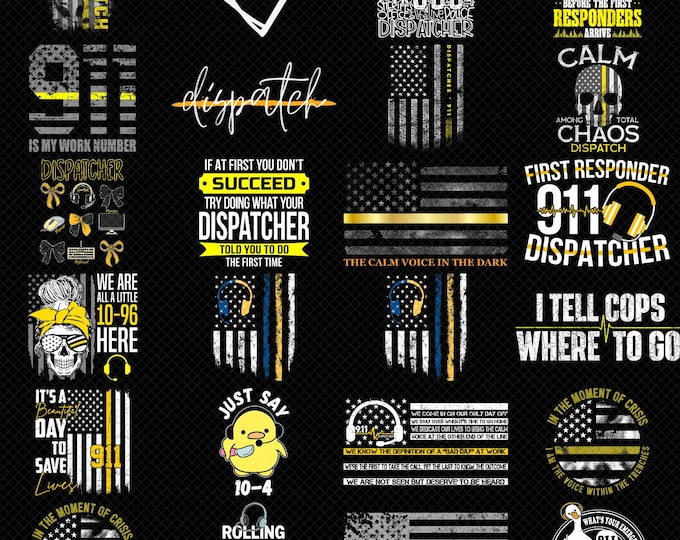 911 Dispatcher PNG Bundle, Funny Emergency Dispatcher Quotes, First ...