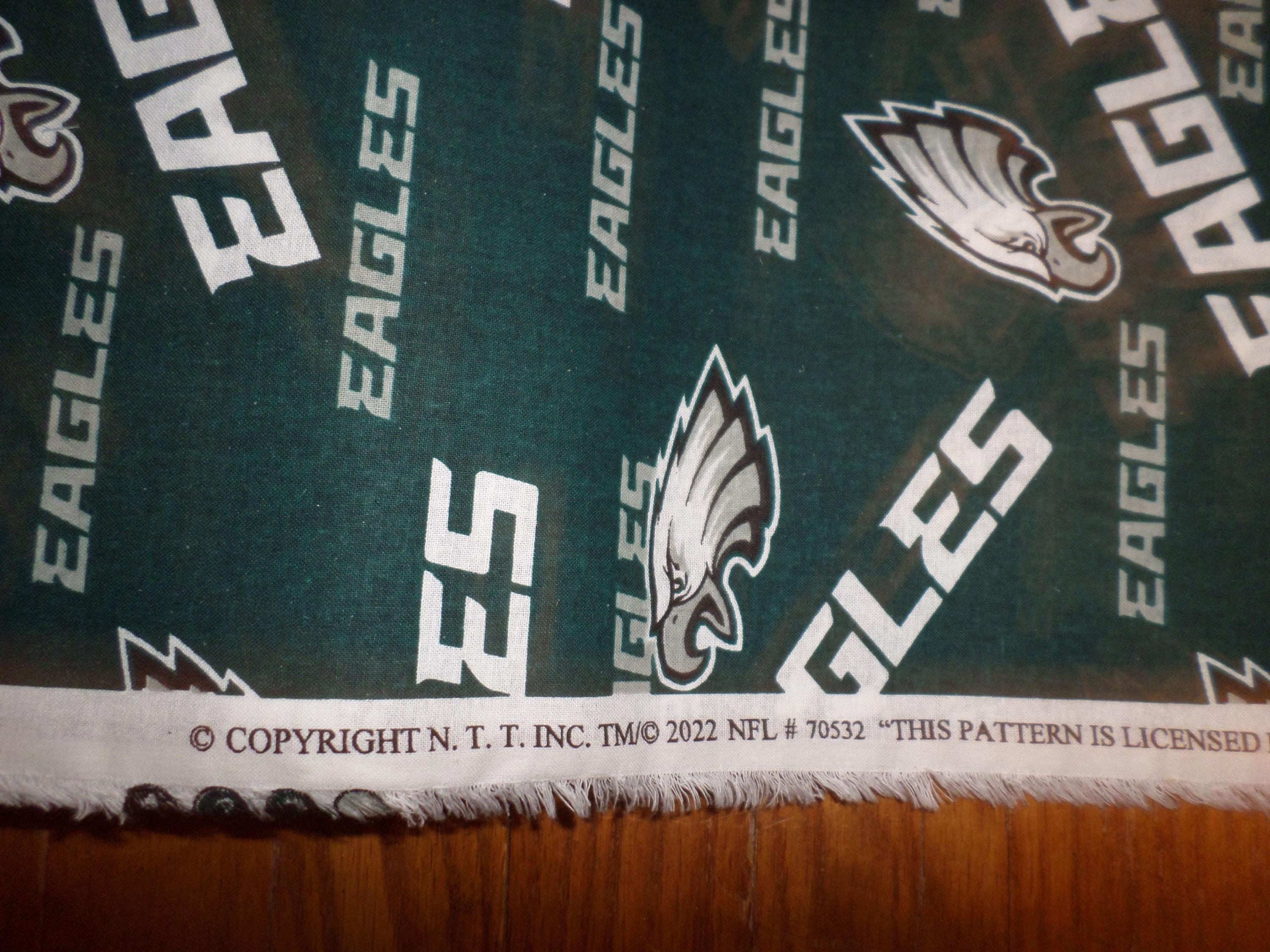 PHILADELPHIA EAGLES FOOTBALL Team - Cotton Fabric - 18" X 58" - Dated ...