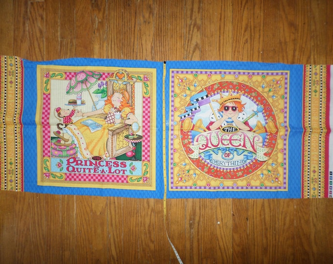 Rare Mary Engelbreit Queen of Everything Princess of Quite Alot Cotton ...