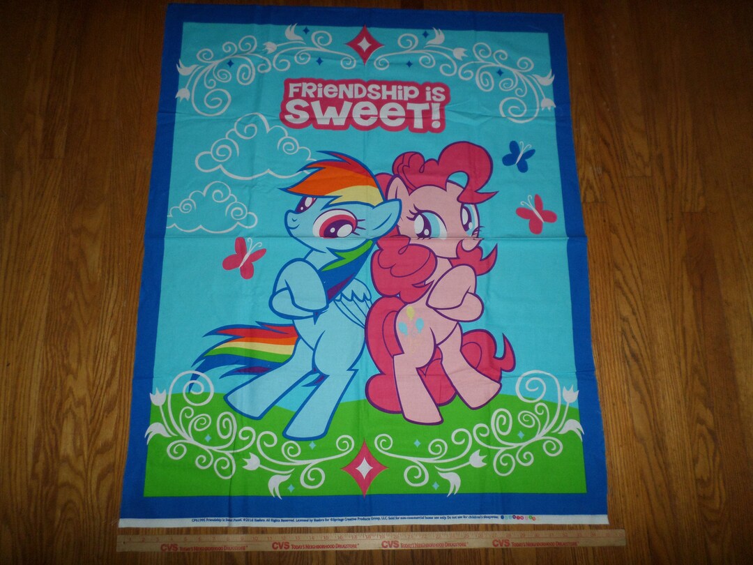 Rare My Little Pony PREWASHED Cotton Fabric Panel - Friendship is Sweet ...