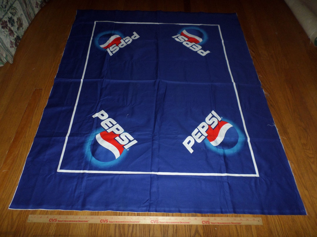 Rare PEPSI Symbol Single Cotton Blend Fabric Panel Single Panel Only as ...