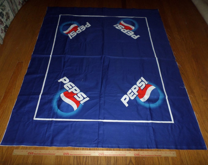 Rare PEPSI Symbol Single Cotton Blend Fabric Panel Single Panel Only as ...