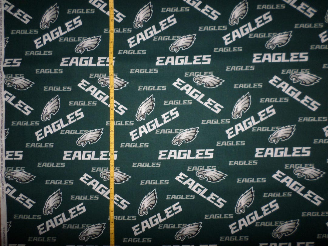PHILADELPHIA EAGLES FOOTBALL Team - Cotton Fabric - 18" X 58" - Dated ...