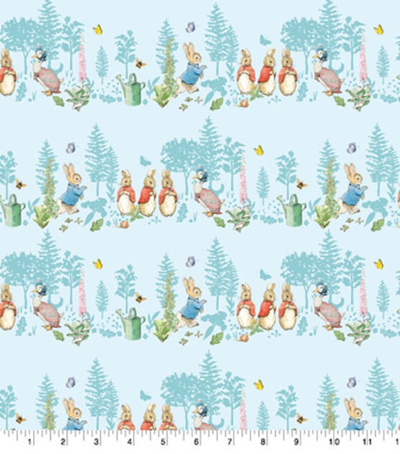 PETER RABBIT and FRIENDS Cotton Fabric Beatrix Potter Characters ...