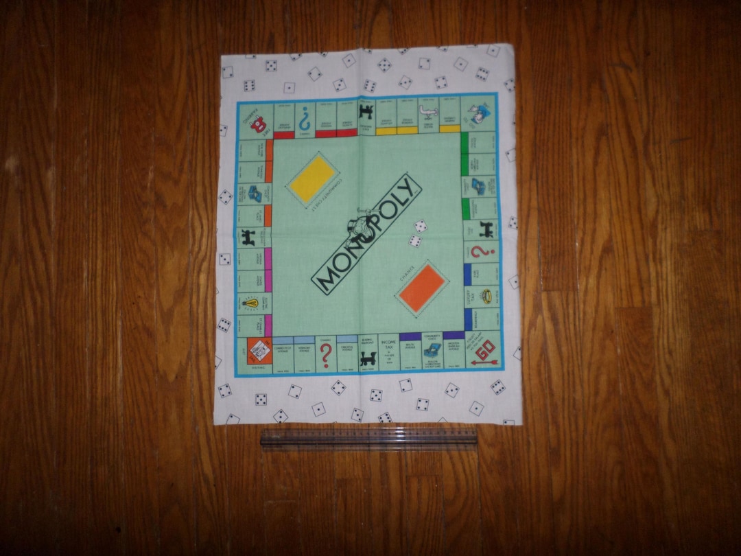 Rare Monopoly Game Board Cotton Fabric Single Panel - You Finish in ...
