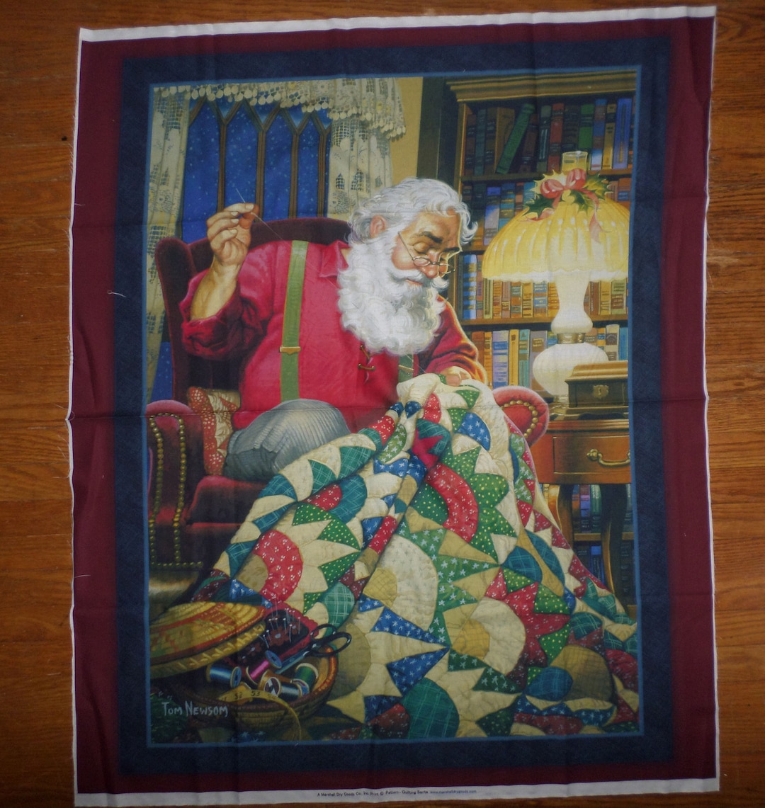 New Santa Quilting Single Cotton Fabric Panel - Quilting Santa Panel ...