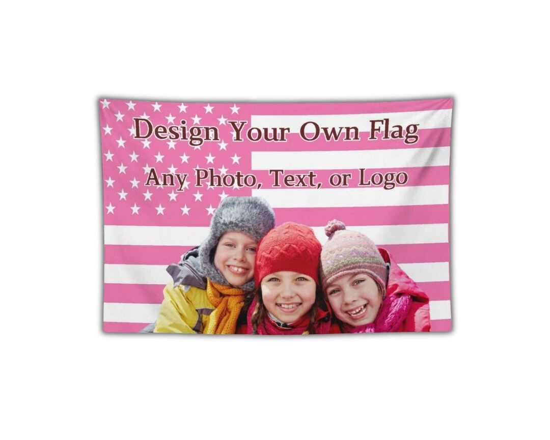 Customized Pink American Flag Tapestry, Personalized Photo Flag, Funny ...