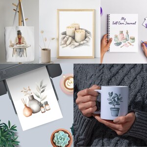 Watercolor Cozy Self Care Clipart: Hygge Scandi Clipart Bundle ...