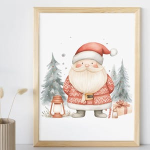 Charming Scandi Santa Clipart, Nordic Christmas PNG, Hygge Watercolor ...
