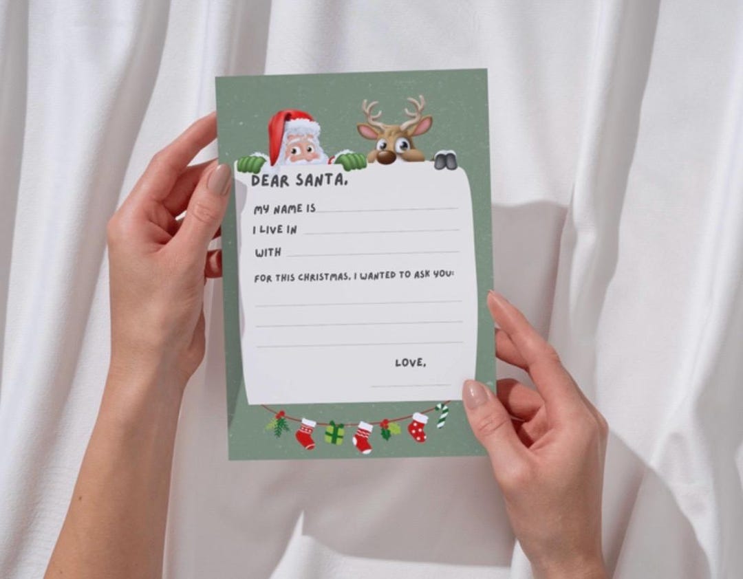 A4 Santa Wish List for Kids - Personalized Christmas Letter Template - Etsy