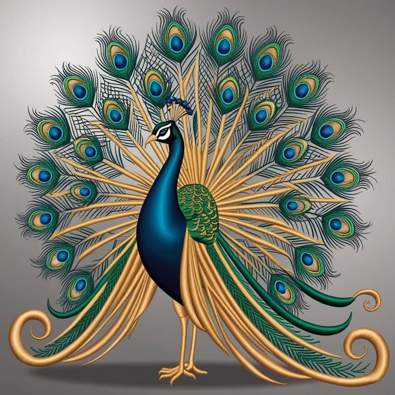 24 Peacocks, Embroidery, DIY Project, PNG File, Digital, Custom Apparel ...
