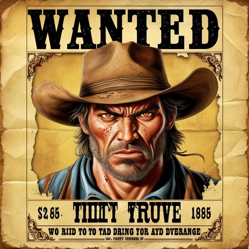 40 Western Wanted Posters, Custom Design, DIY Projects, Digital ...