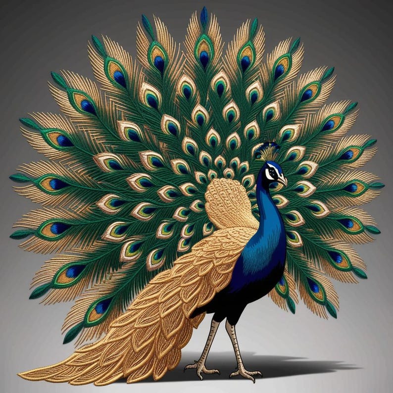 24 Peacocks, Embroidery, DIY Project, PNG File, Digital, Custom Apparel ...