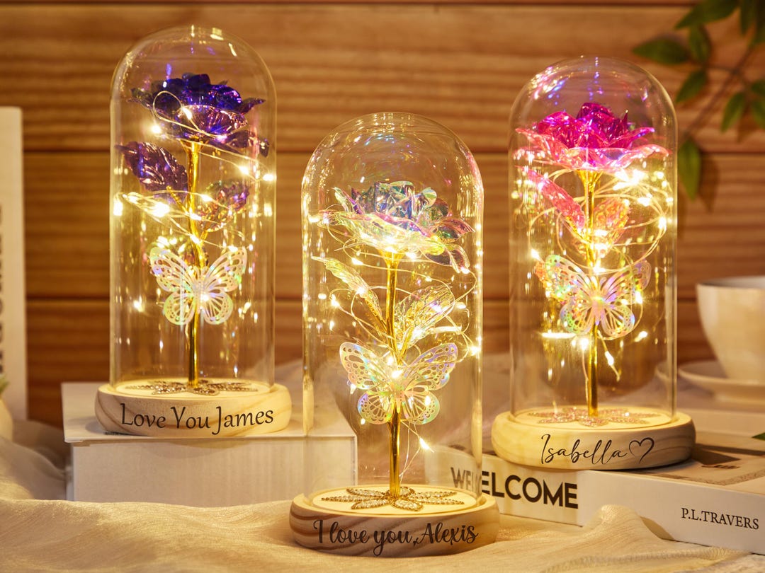 Galaxy Rose Flower Gifts,personalized Galaxy Rose Night Light,elegant ...