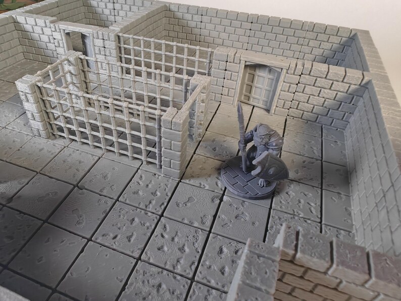 3D Printed Locking Dungeon Tiles, Miniatures Game Terrain for 28-32mm ...