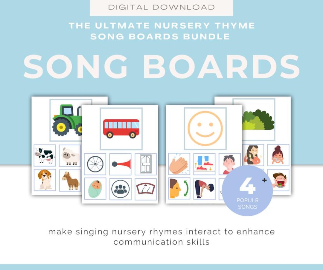 Printable Circle Time Nursery Rhyme Song Visuals for Kids Interactive ...