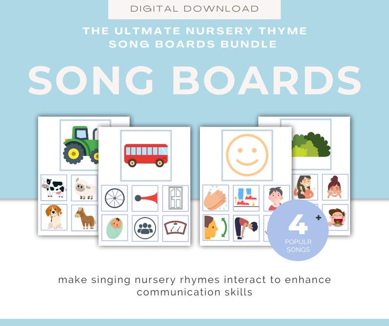 Printable Circle Time Nursery Rhyme Song Visuals for Kids Interactive ...