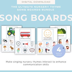 Nursery Rhyme Song Visuals for Kids | Interactive Communication Boards ...