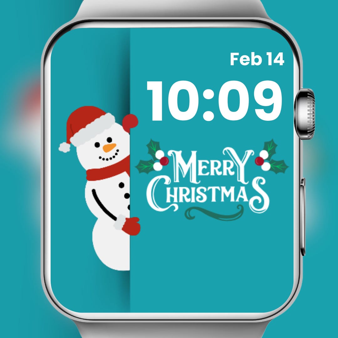 Blue Snowman Apple Watch Face Christmas Watch Face Snowman Watch Face