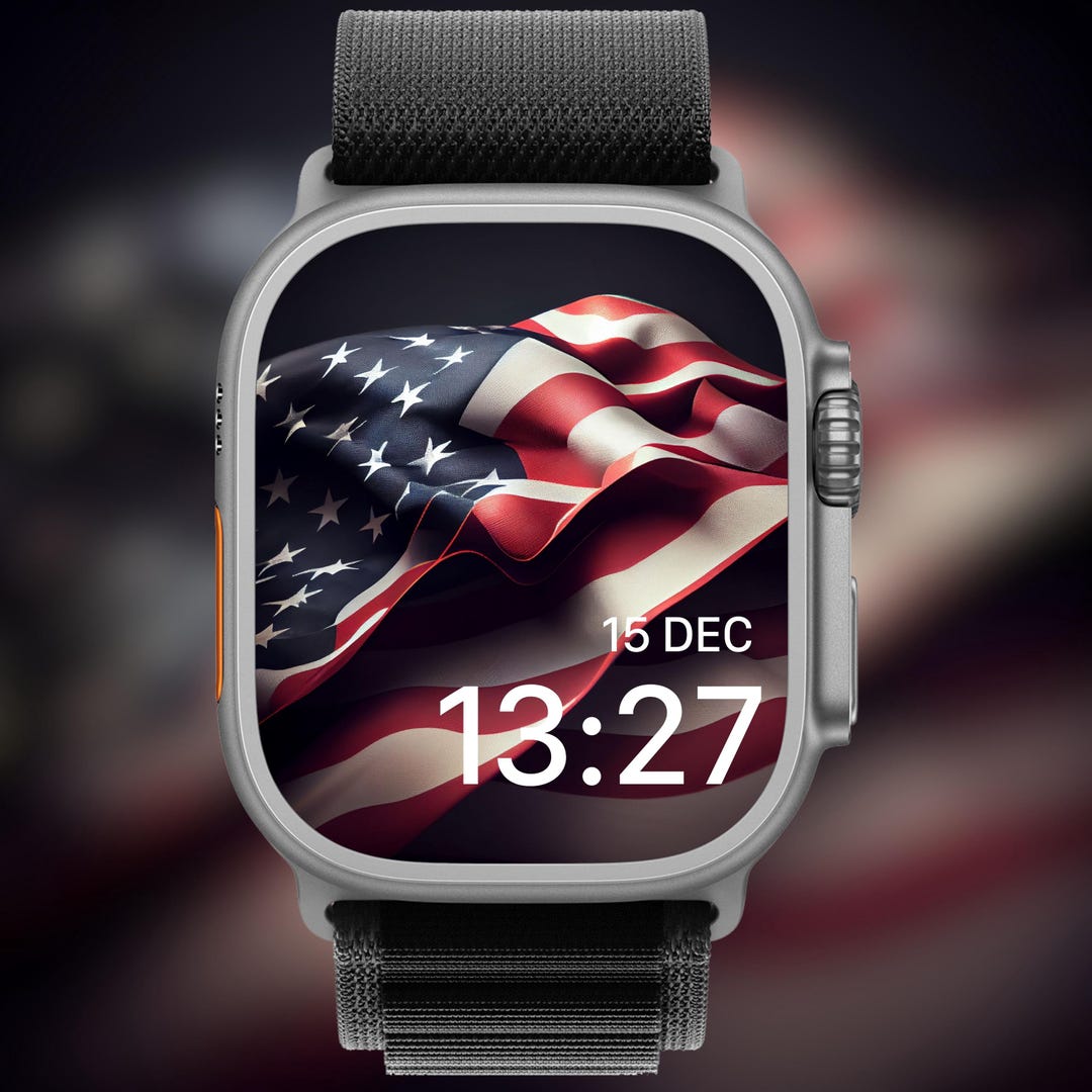 America Flag Apple Watch Face – Modern Patriotic Digital Watch Face for ...