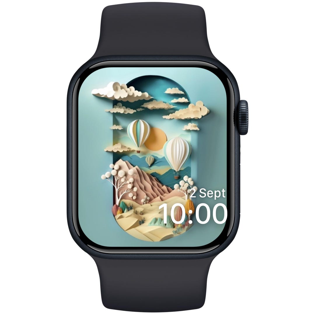 3D Air Balloon Landscape Watch Face - Compatible With Apple Watch ...