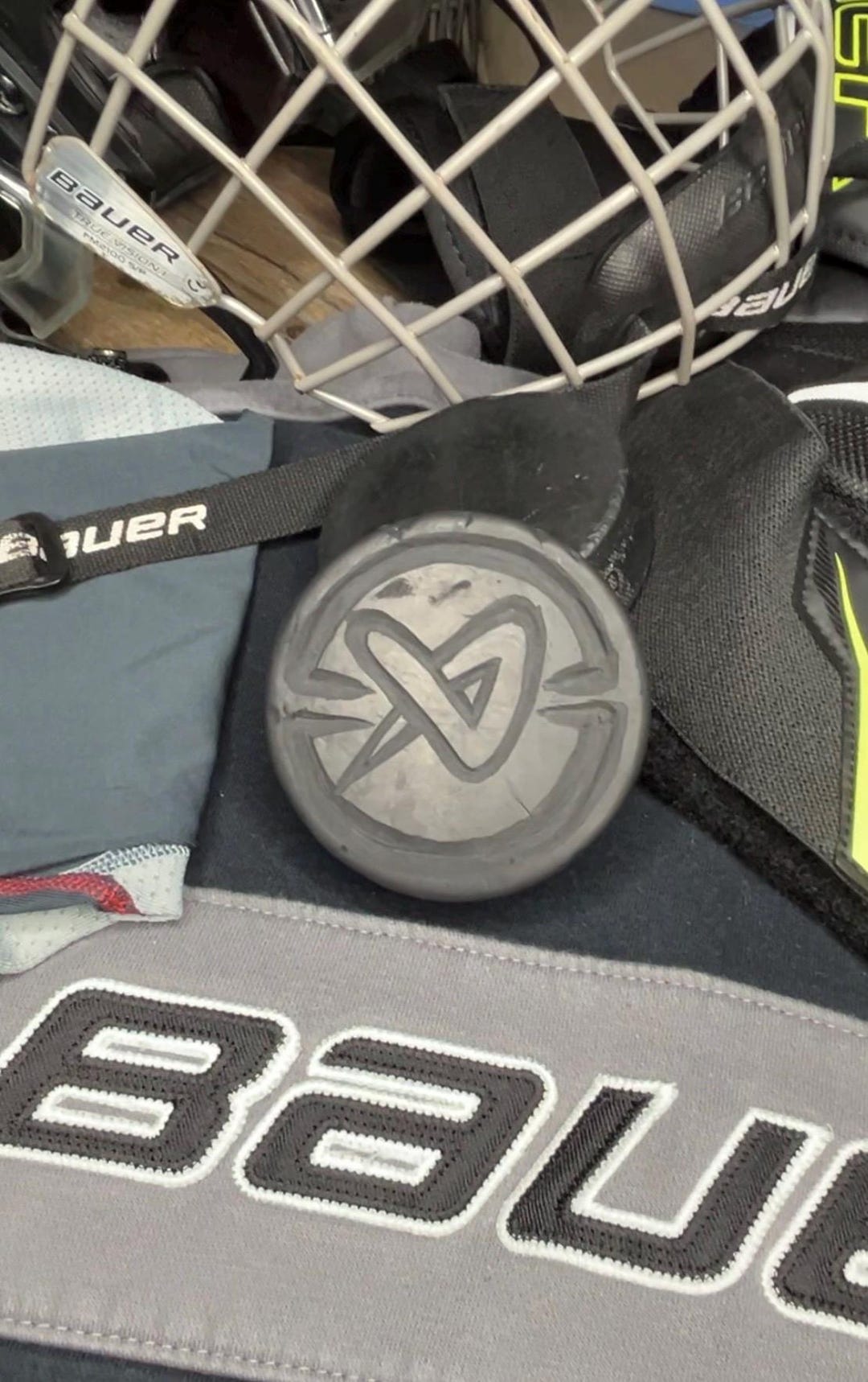 Hand-carved One-of-a-kind Collectible Bauer Hockey Puck, Real Used Puck ...