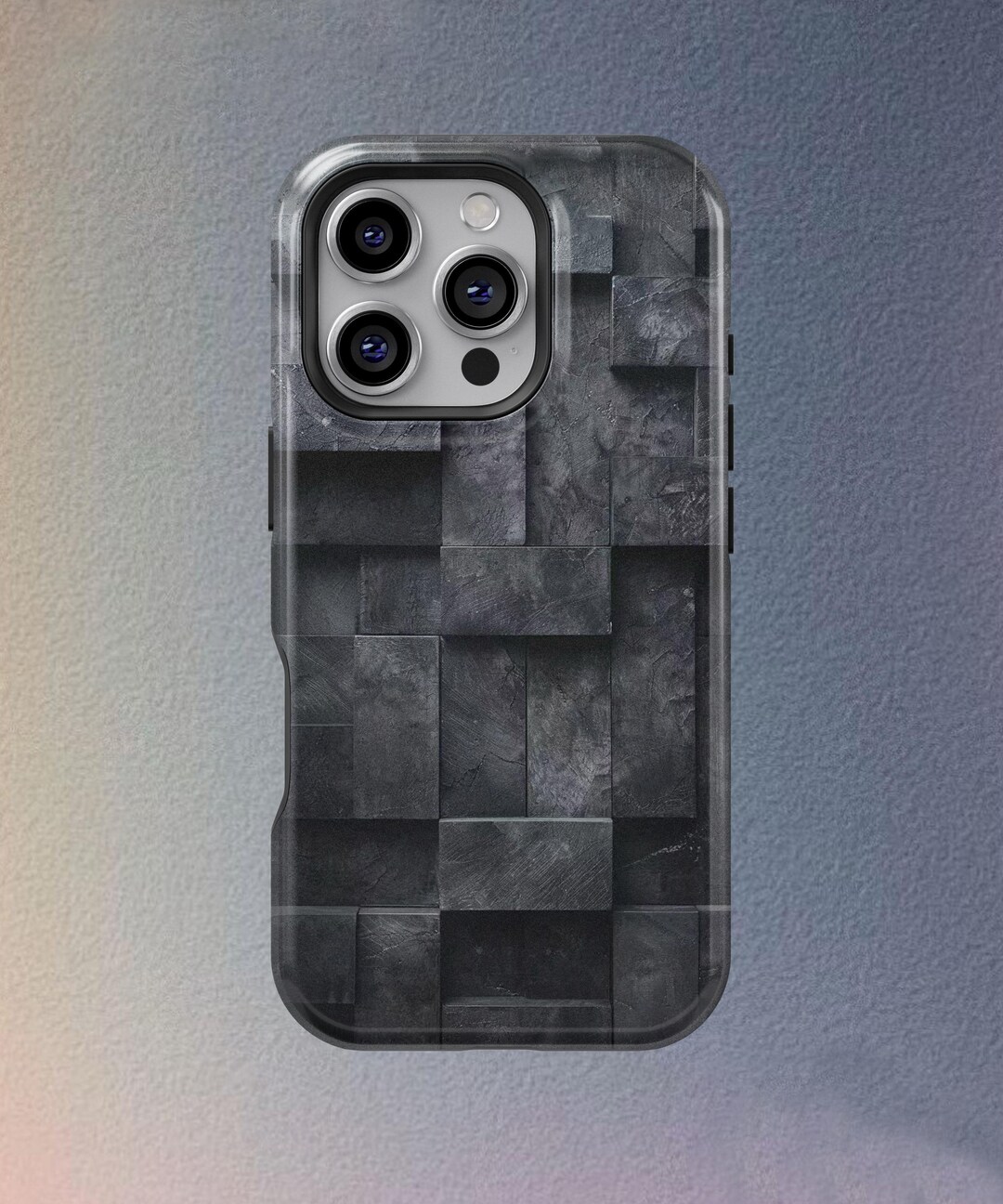 Textured Stone iPhone Case: Geometric Blocks, Protective Cover, iPhone ...