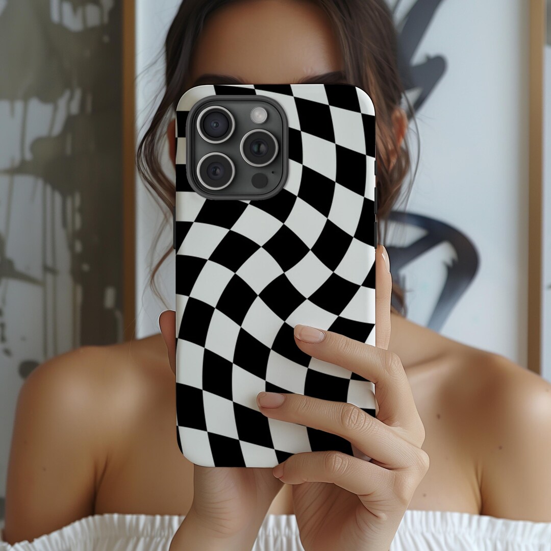 Black & White Distorted Checkerboard Phone Case: Iphone, Samsung Galaxy ...