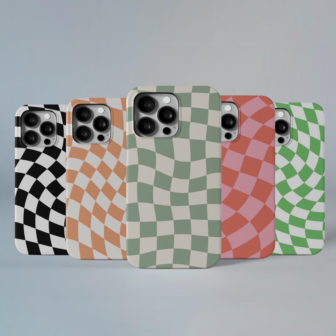 Distorted Chessboard Pattern Design Phone Case | Cover for iPhone 16 15 ...