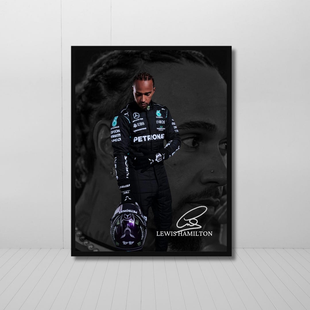 Lewis Hamilton Poster, Mercedez Racing, F1 Poster, Formula One ...