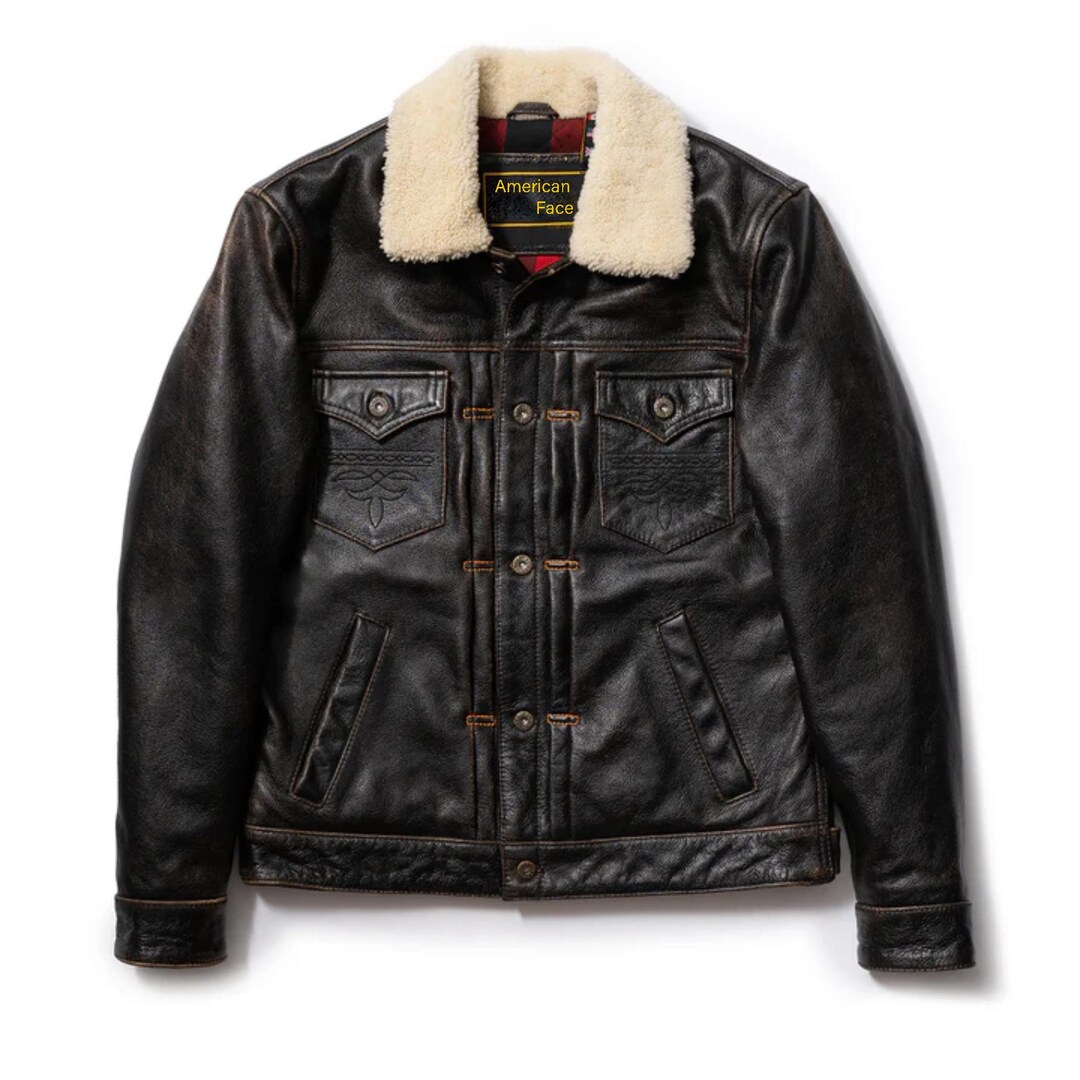 Black Leather Jacket for Men | Hand Made Vintage Effect Waxed Finish ...