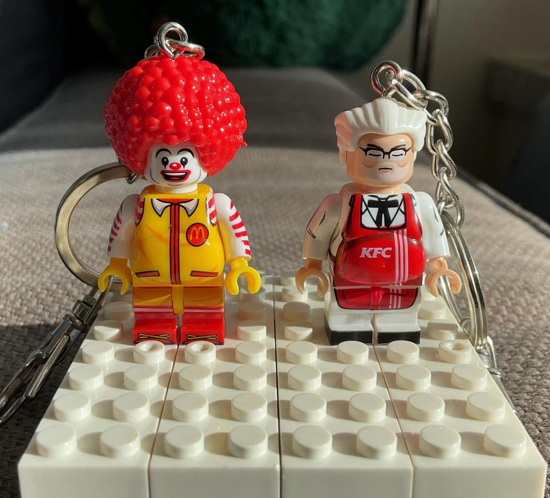 Ronald Mcdonald and Colonel Sanders KFC Mcdonald's Minifigures Keychain ...
